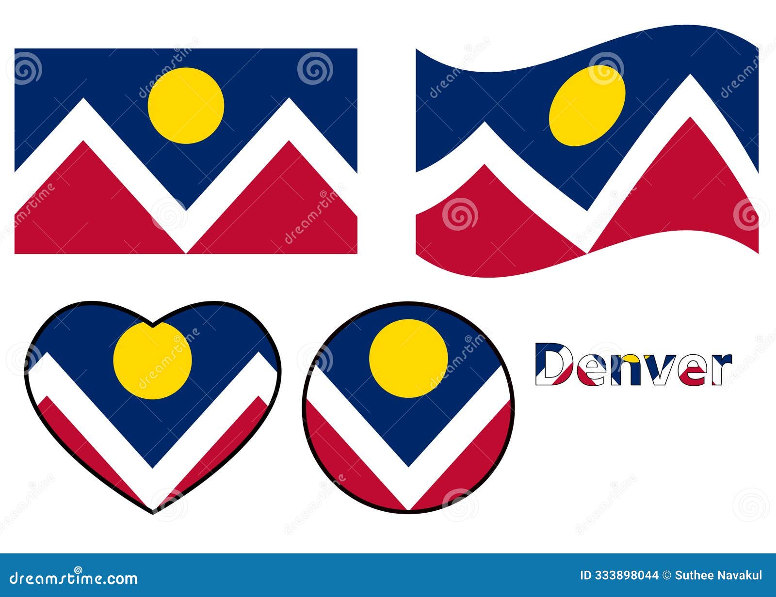 Denver Flag Icon. Waving Denver Flag. Heart Denver Flag. Round Denver ...