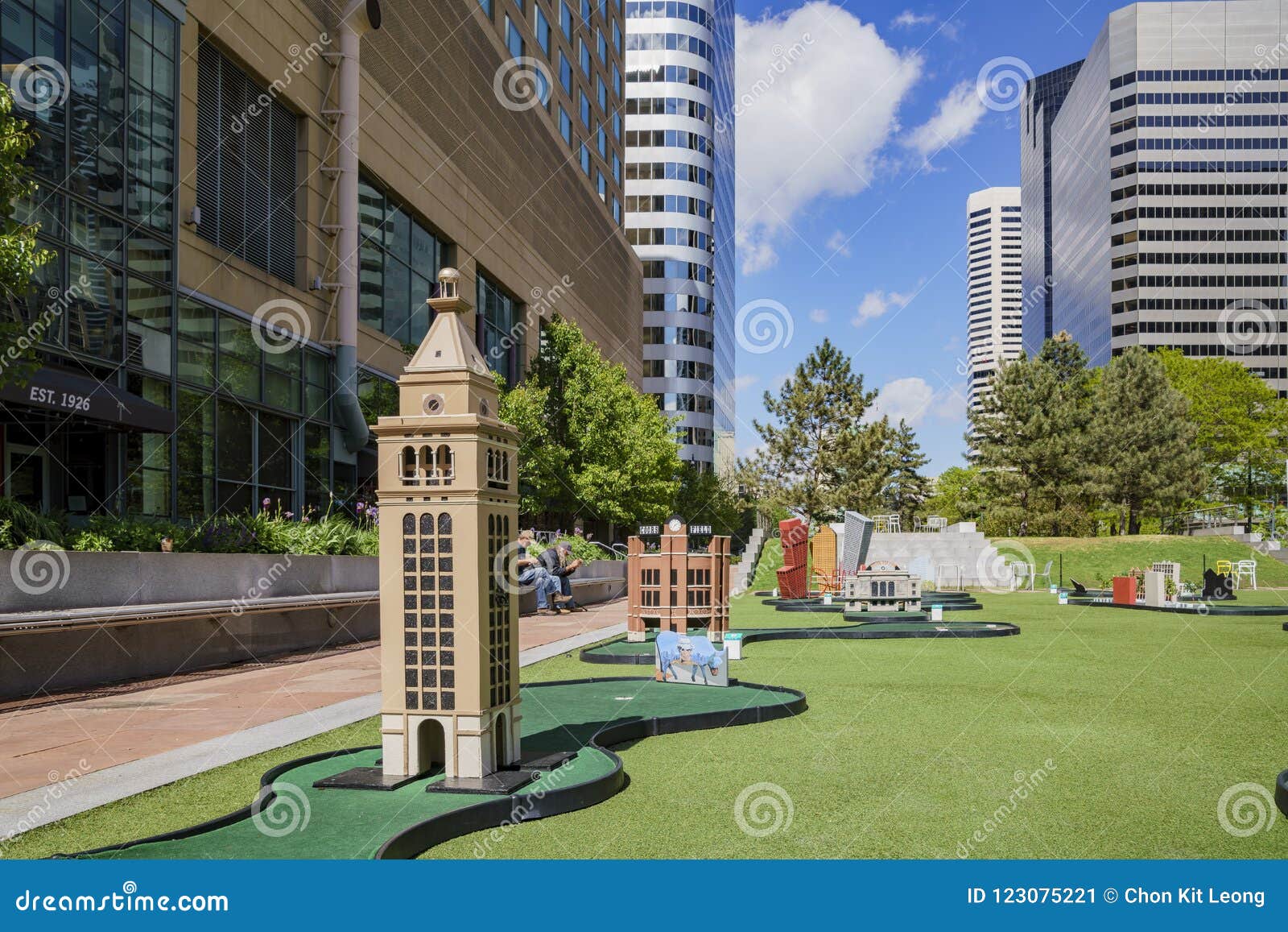 Mini Golf in the Skyline Park Editorial Photo - Image of downtown, city ...