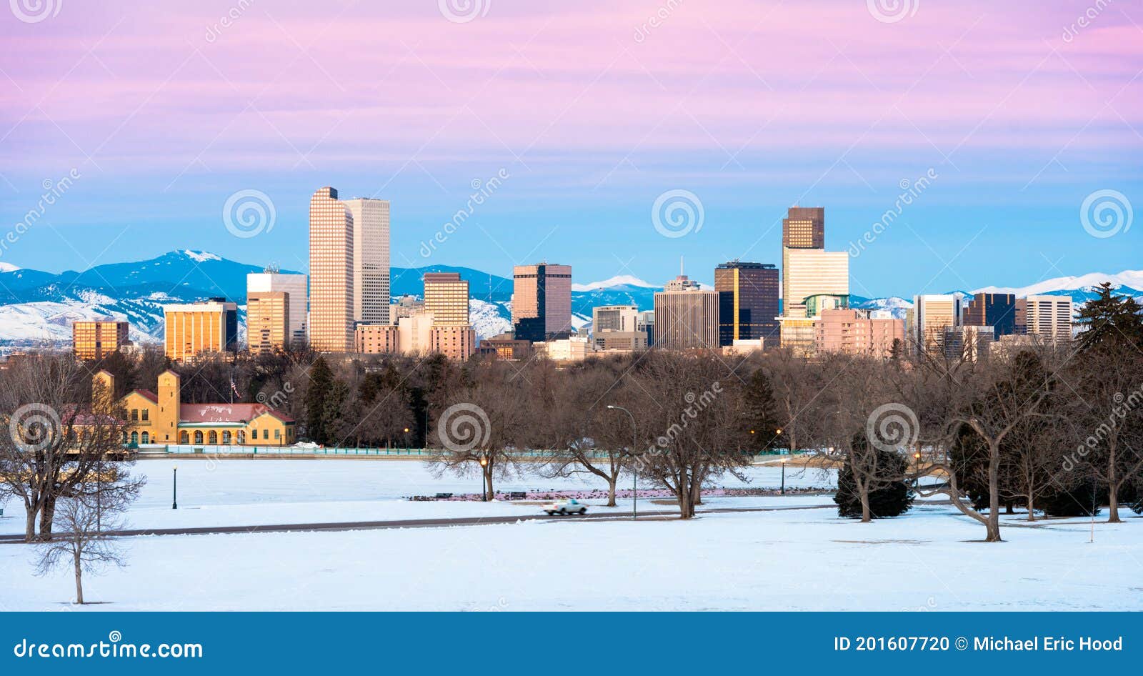 Snowy Denver Morning Skyline Panorama Stock Photo - Image of colorado ...
