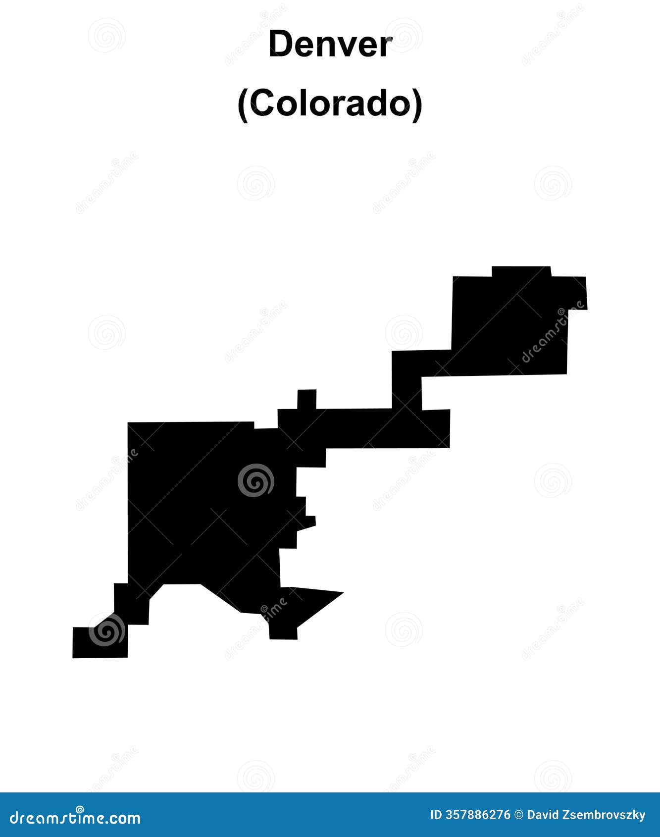 Denver Outline Map Cartoon Vector | CartoonDealer.com #357245039
