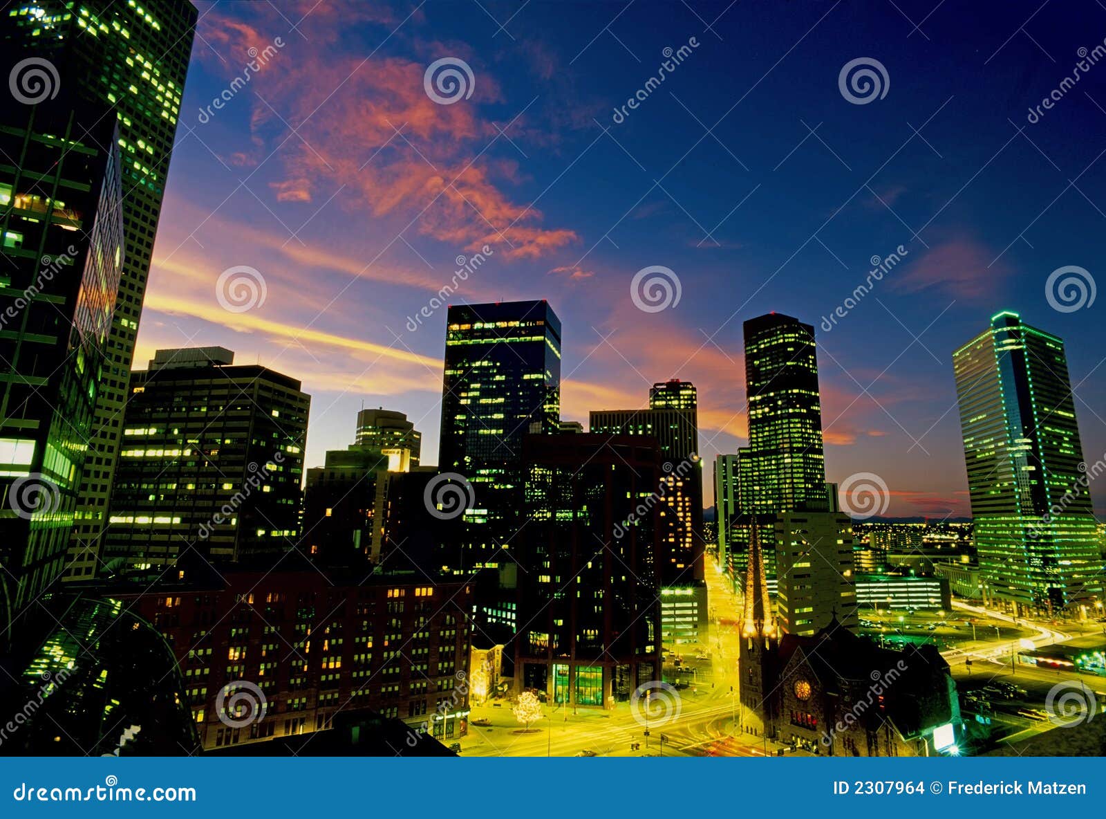 Denver Skyline - 002 stock photo. Image of complex, dusk - 2307964