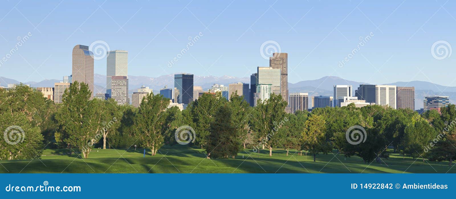 Denver Skyline in Morning Light Stock Photo - Image of united, downtown ...