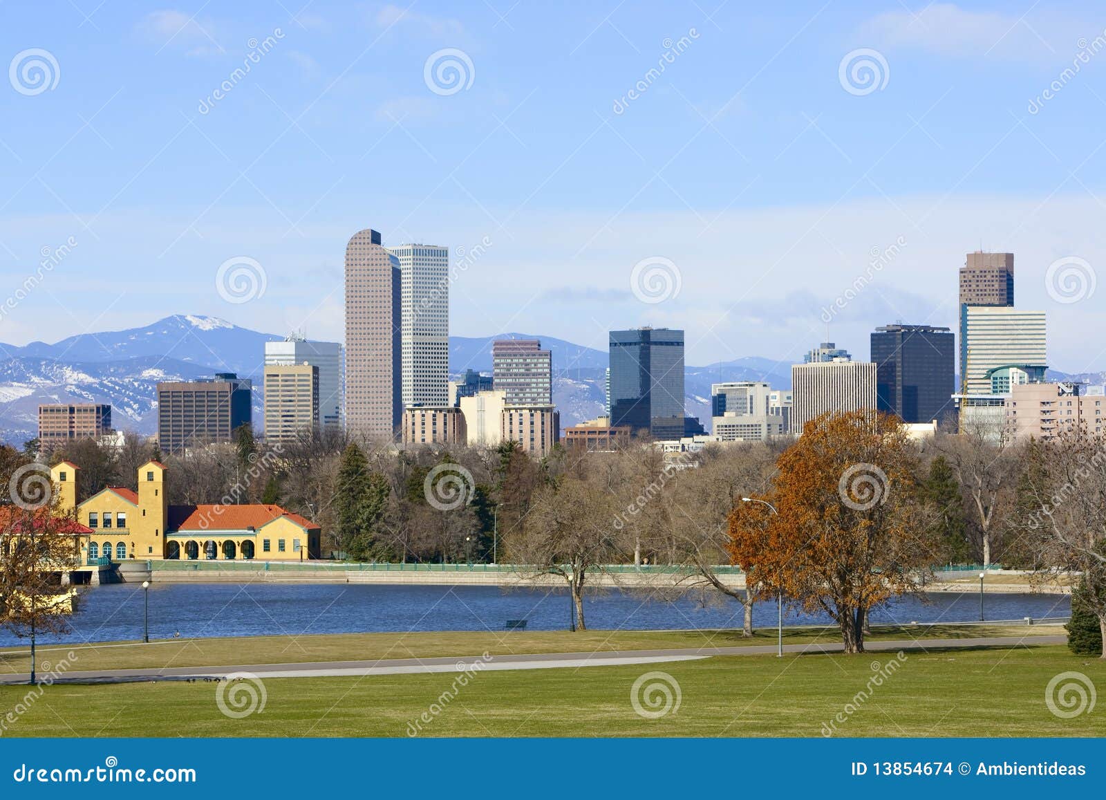 Denver Skyline Spring 2010 stock photo. Image of city - 13854674
