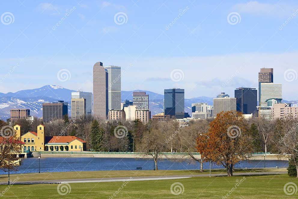 Denver Skyline Spring 2010 stock photo. Image of city - 13854674