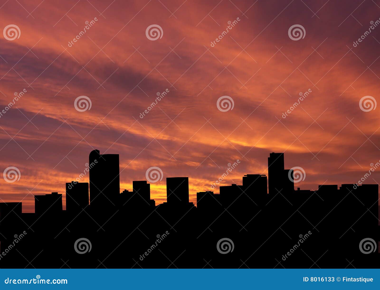 Denver skyline at sunset stock illustration. Illustration of denver ...
