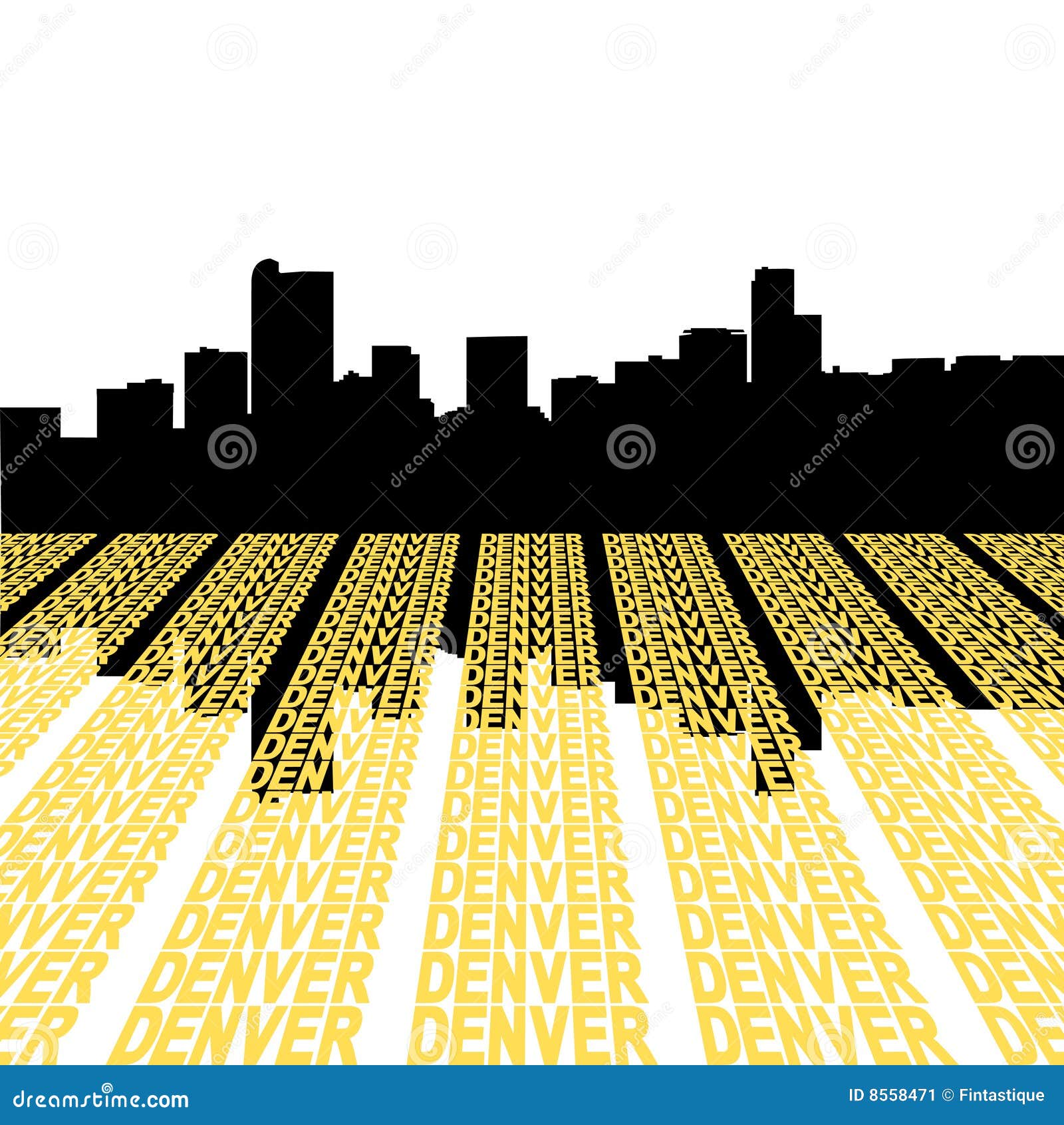 Denver Skyline with text stock vector. Illustration of abstract - 8558471