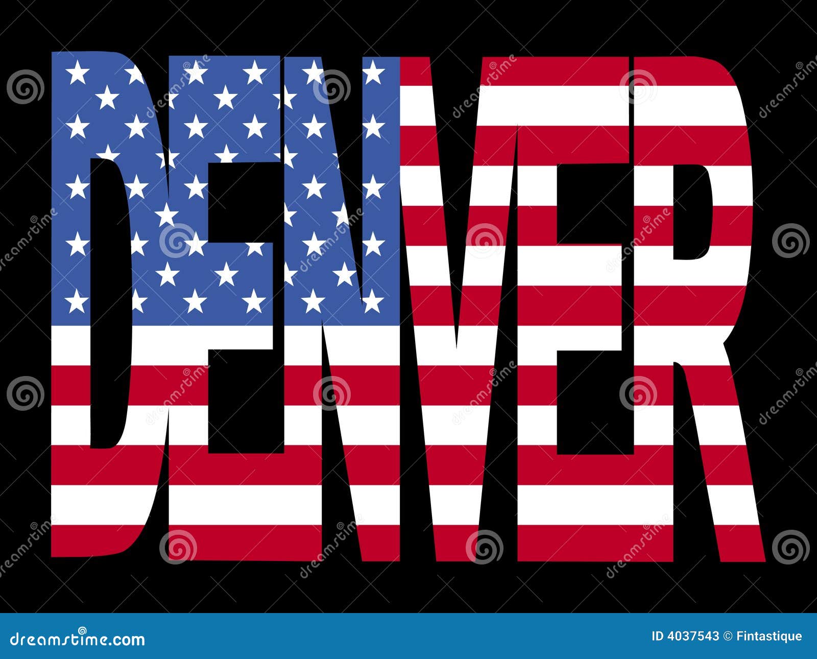 Denver text with flag stock vector. Illustration of america - 4037543