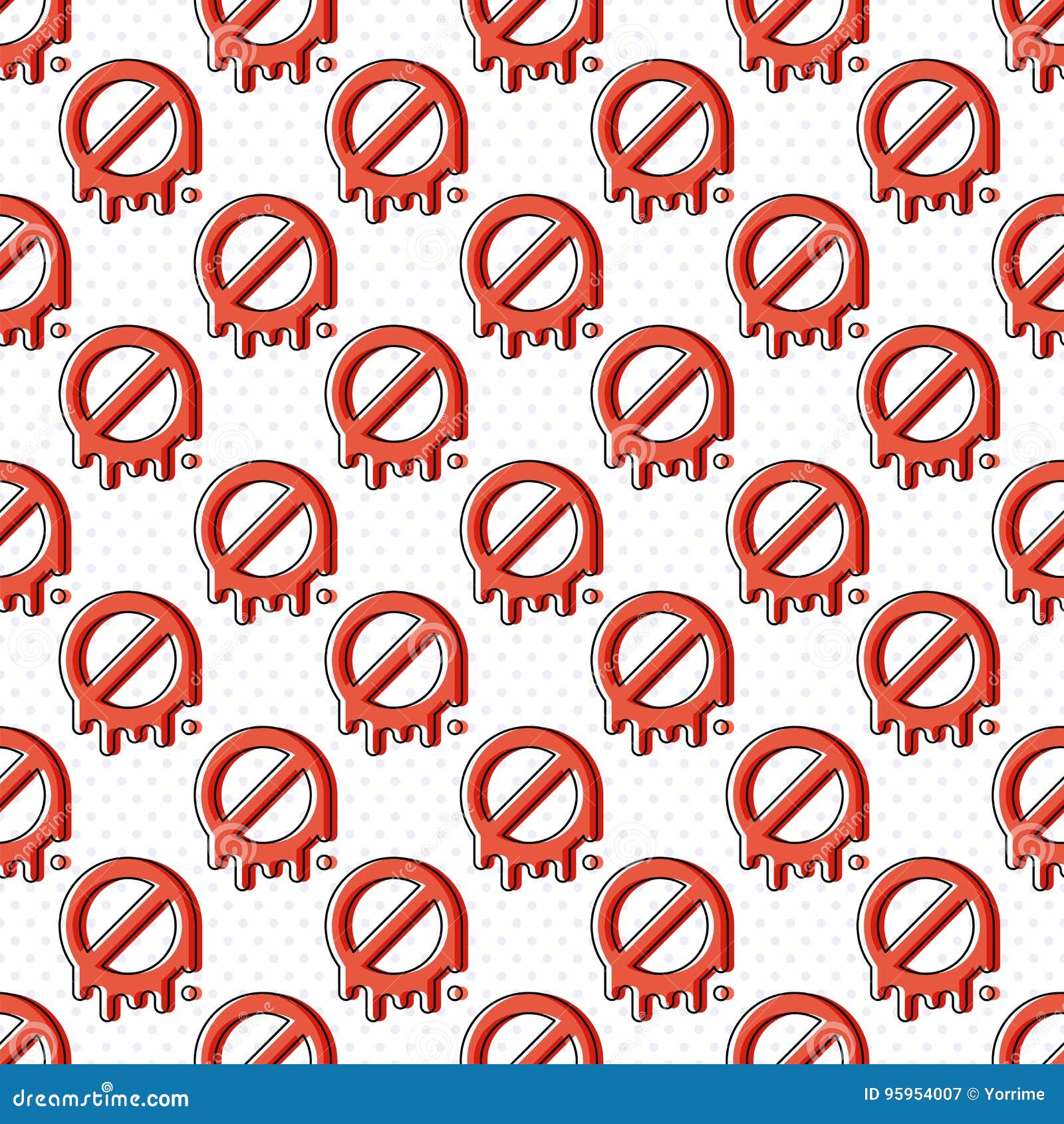 Deny Symbol Seamless Pattern Stock Vector - Illustration of caution ...