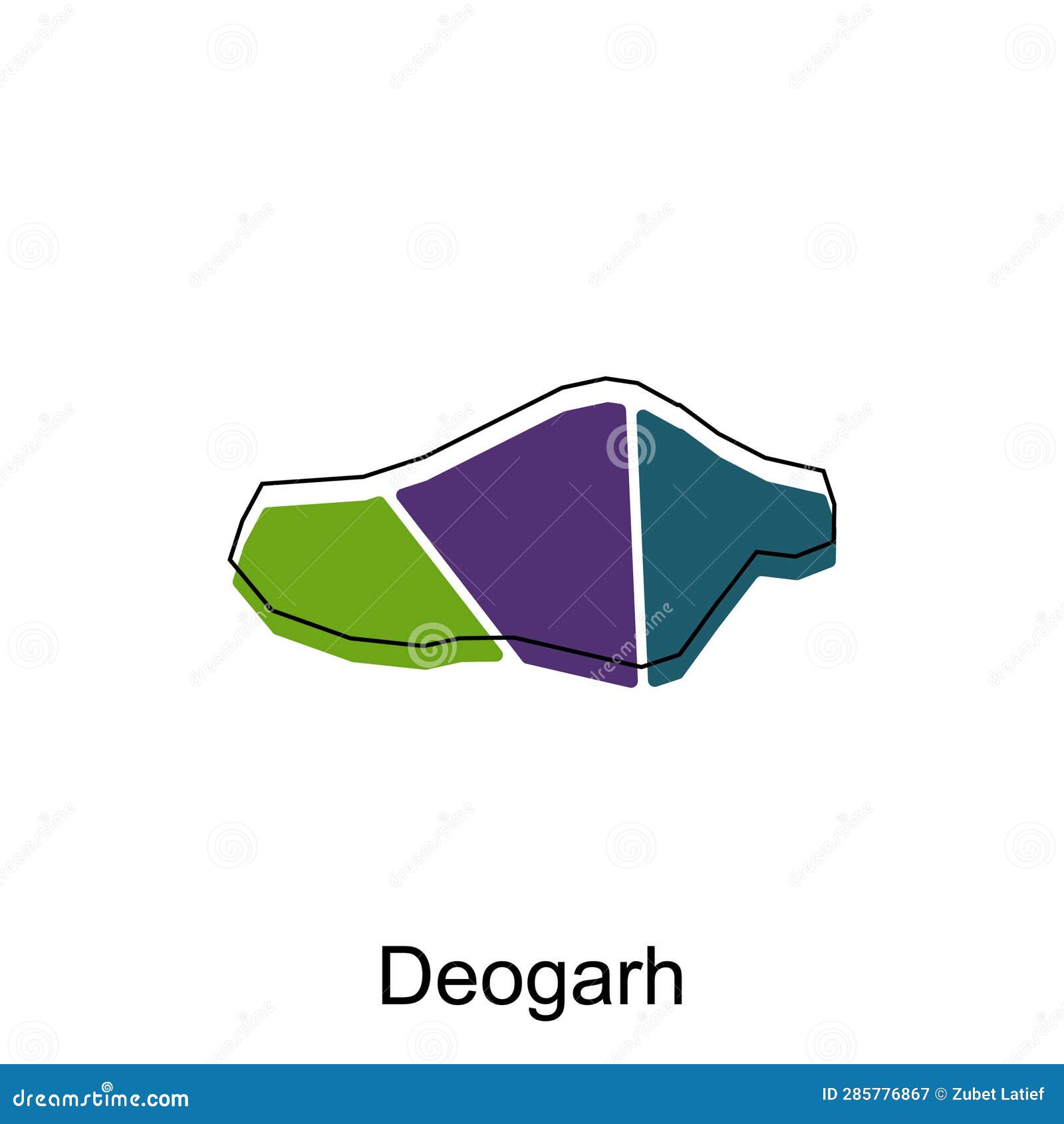 Deogarh City of India Map Vector Illustration, Vector Template with ...