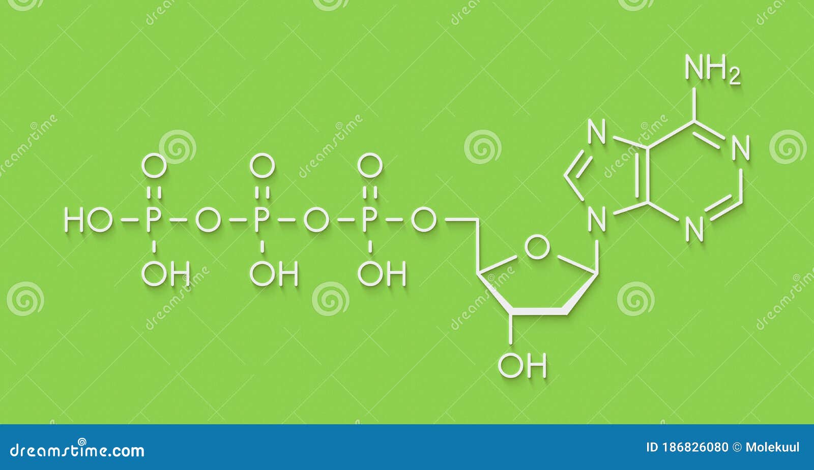 Deoxyadenosine Monophosphate DAMP Nucleotide Molecule. DNA Building ...