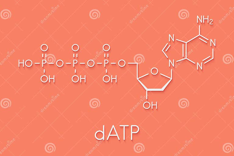 Deoxyadenosine Triphosphate DATP Nucleotide Molecule. DNA Building ...