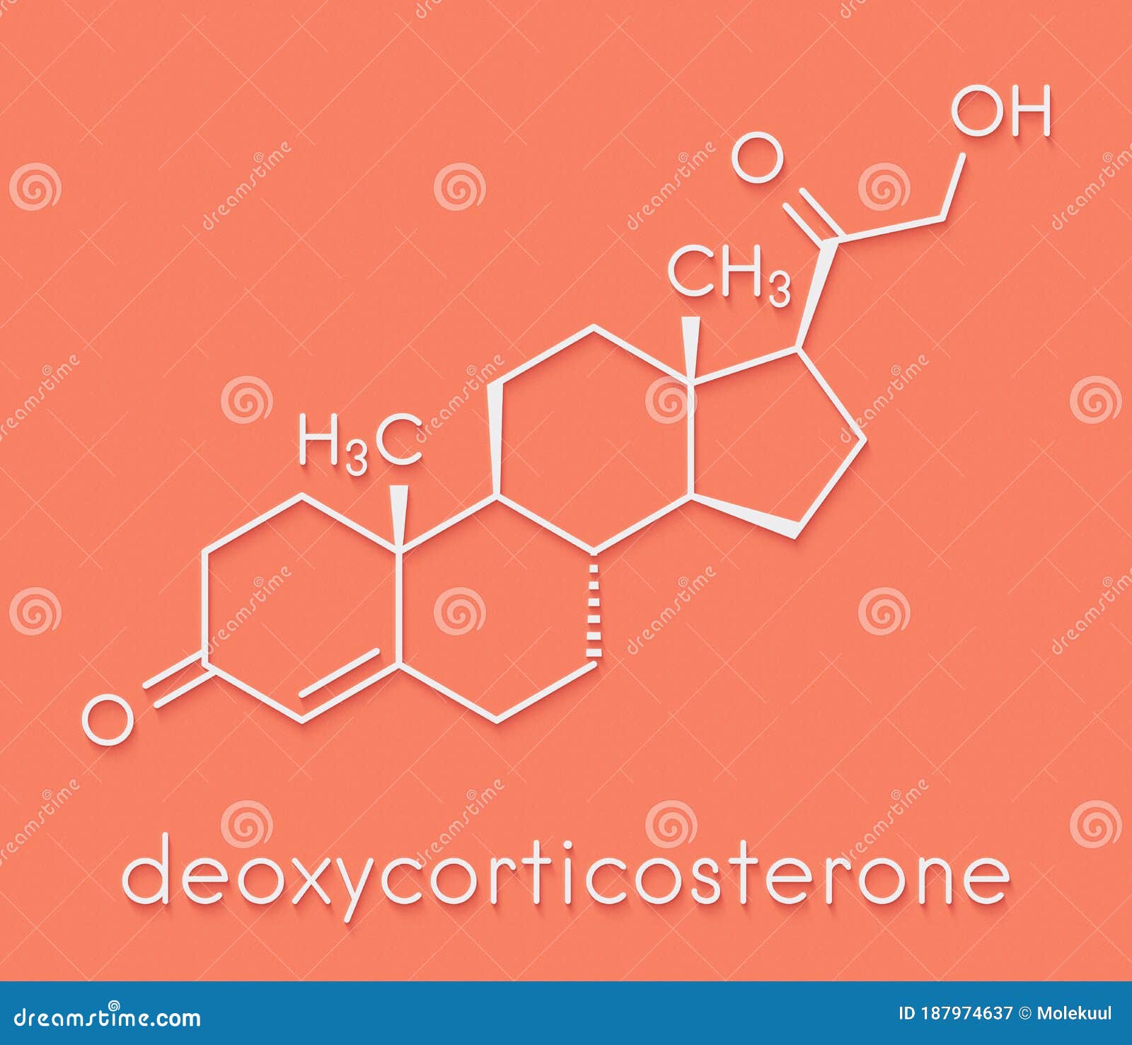Deoxycorticosterone DOC Mineralocorticoid Hormone Molecule. Precursor ...