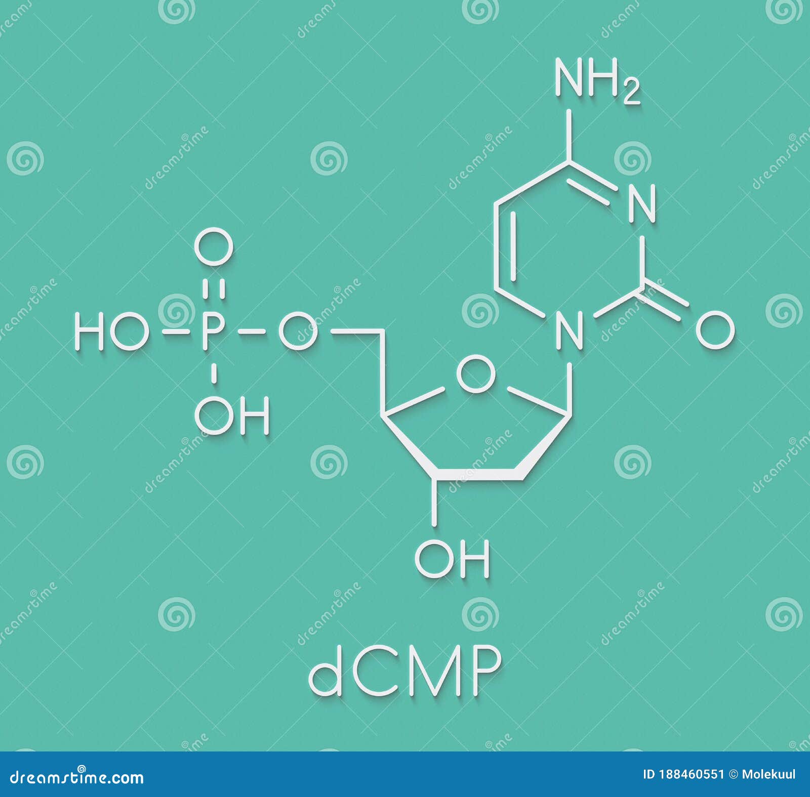 Deoxycytidine Monophosphate DCMP Nucleotide Molecule. DNA Building ...