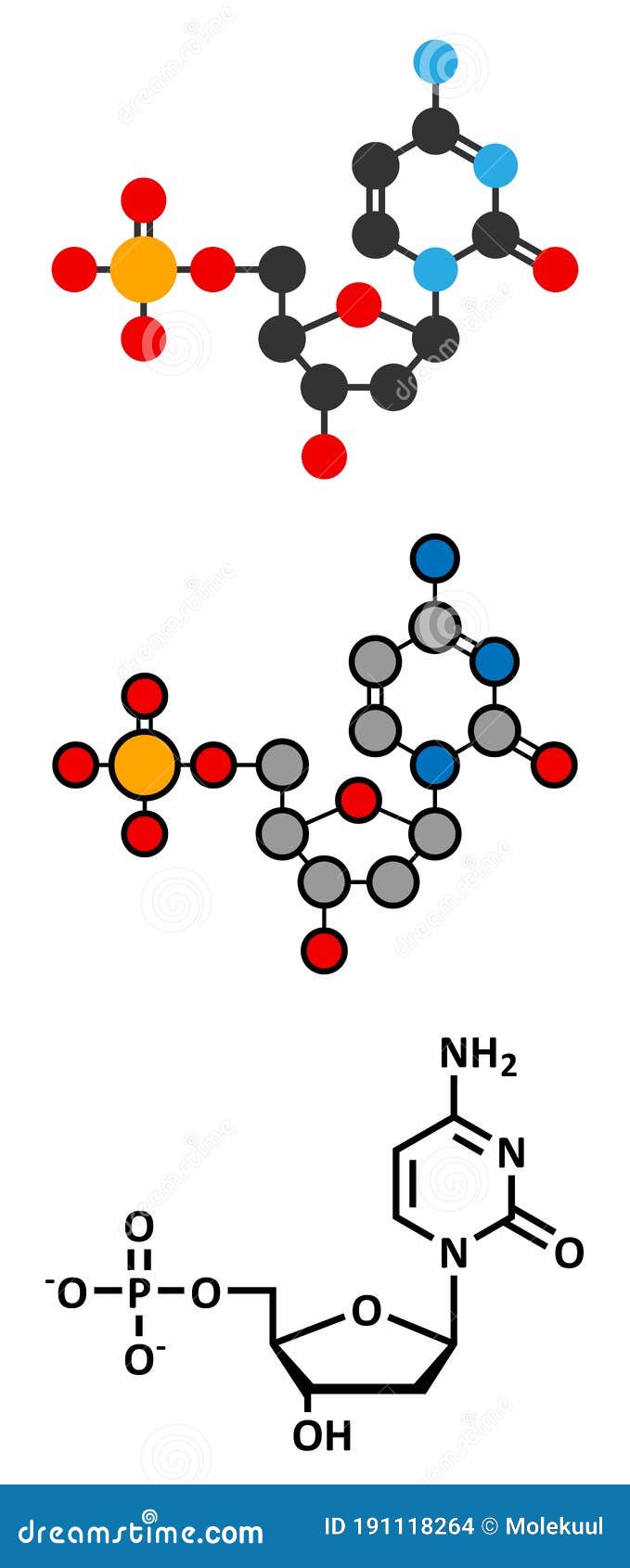 Deoxycytidine Monophosphate DCMP Nucleotide Molecule. DNA Building ...