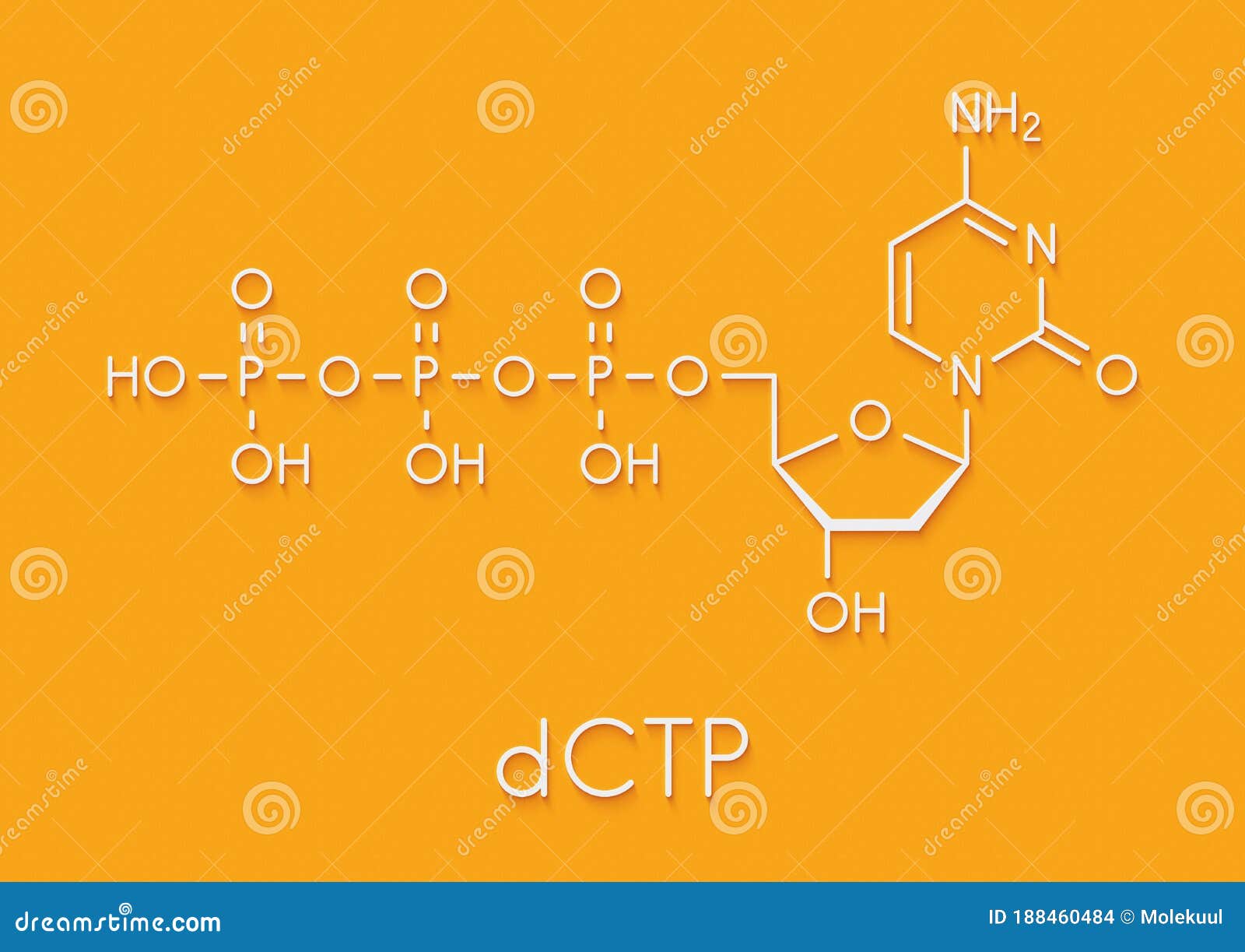 Deoxycytidine Triphosphate (dCTP) Nucleotide Molecule. DNA Building ...