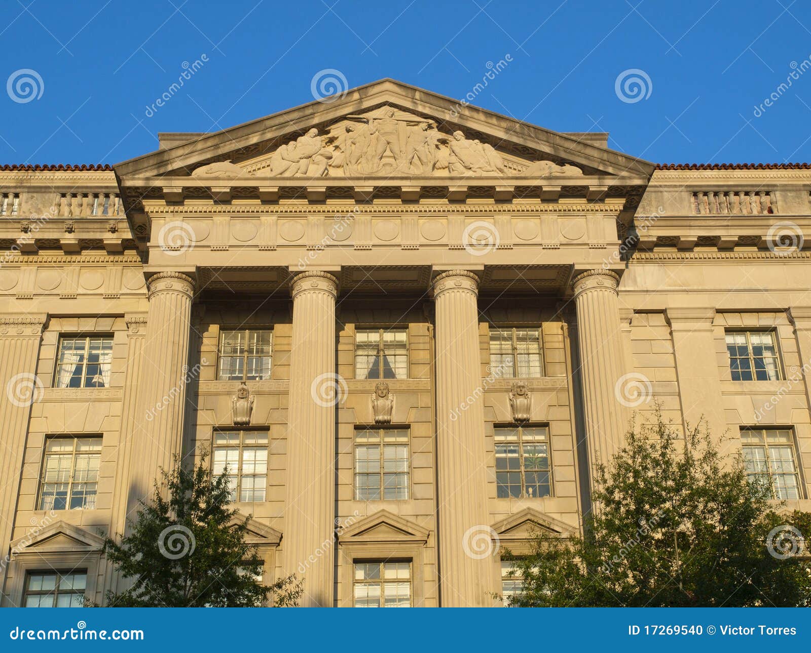 Department of Commerce Building Stock Photo - Image of roman, columns ...