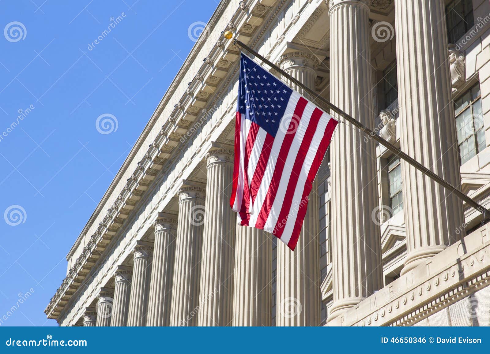 Department of Commerce stock photo. Image of flag, building - 46650346