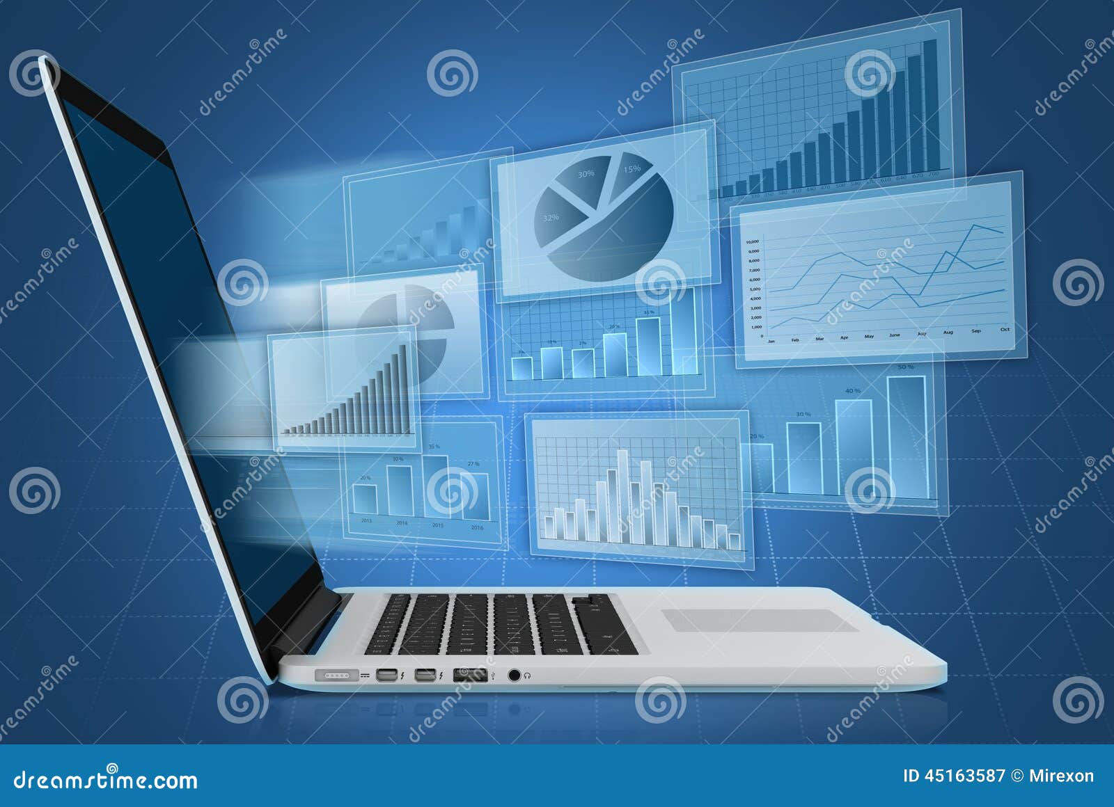 Department Financial Charts Screen Stock Illustrations – 4 Department ...