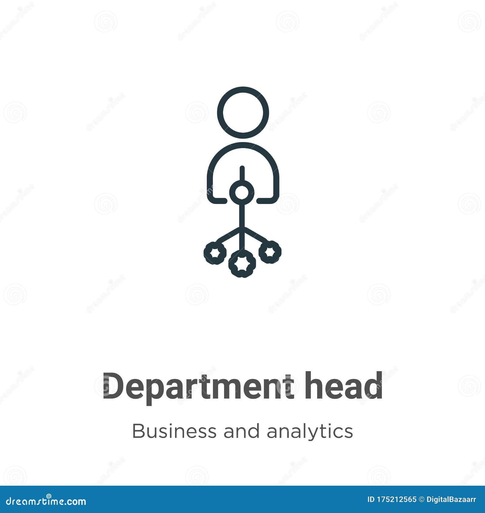 Department Head Outline Vector Icon. Thin Line Black Department Head ...