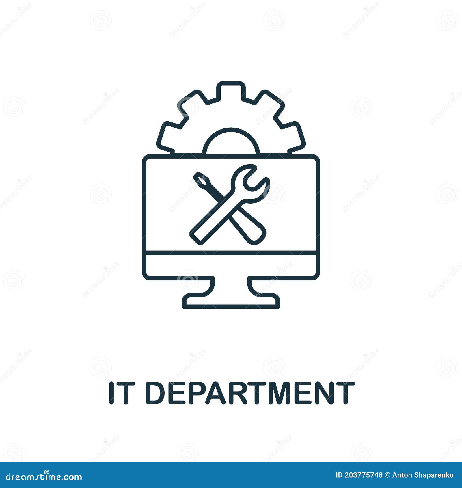 It Department Icon. Line Style Element from Data Organization ...