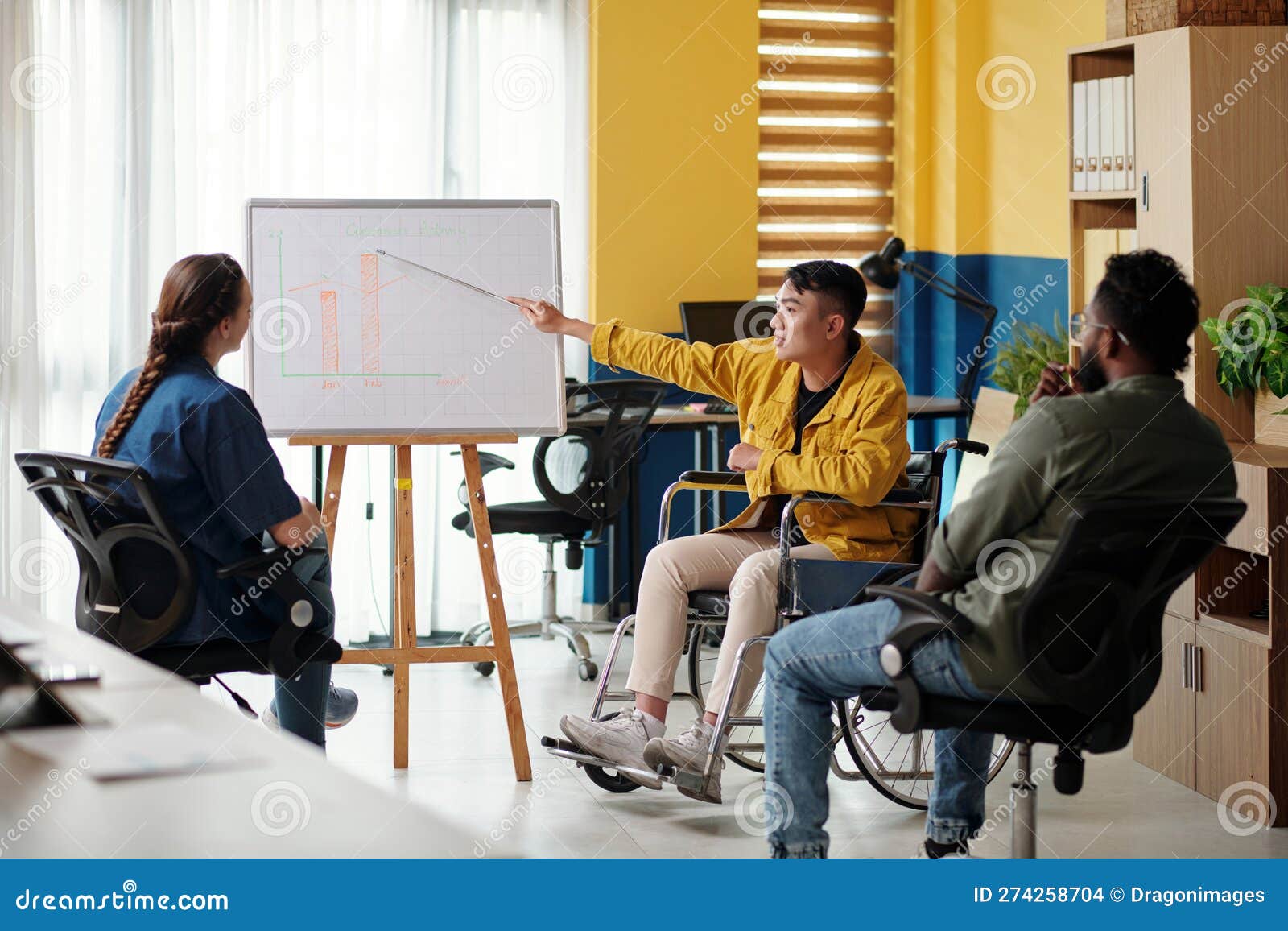 Department Manager Pointing at Whiteboard Stock Photo - Image of ...