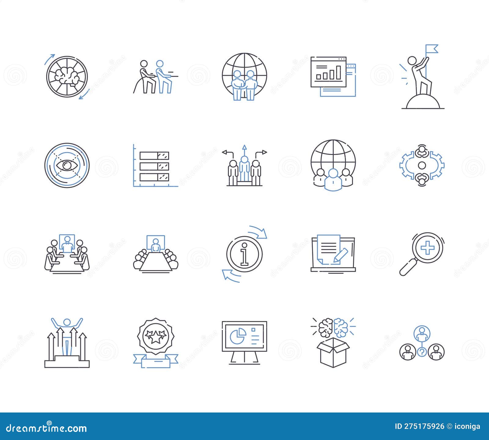 Managers Line Icons Collection. Authority, Leadership, Responsibility ... Managers Line Icons Collection. Authority, Leadership, Responsibility ...