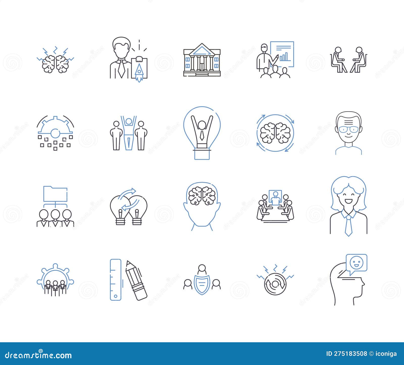 Managers Line Icons Collection. Authority, Leadership, Responsibility ... Managers Line Icons Collection. Authority, Leadership, Responsibility ...