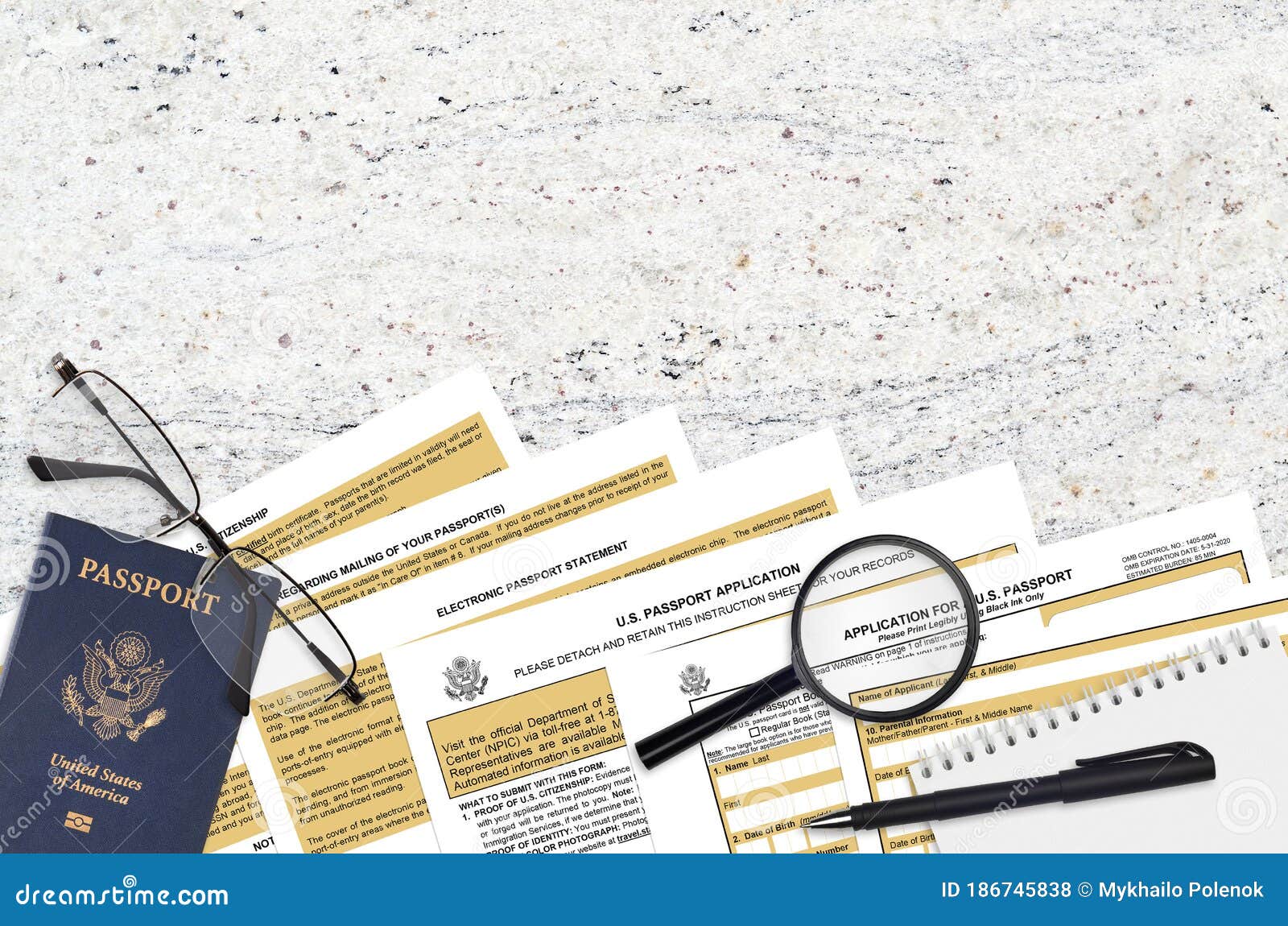 Department Of State Form Ds11 Application For A U S Passport Lies On