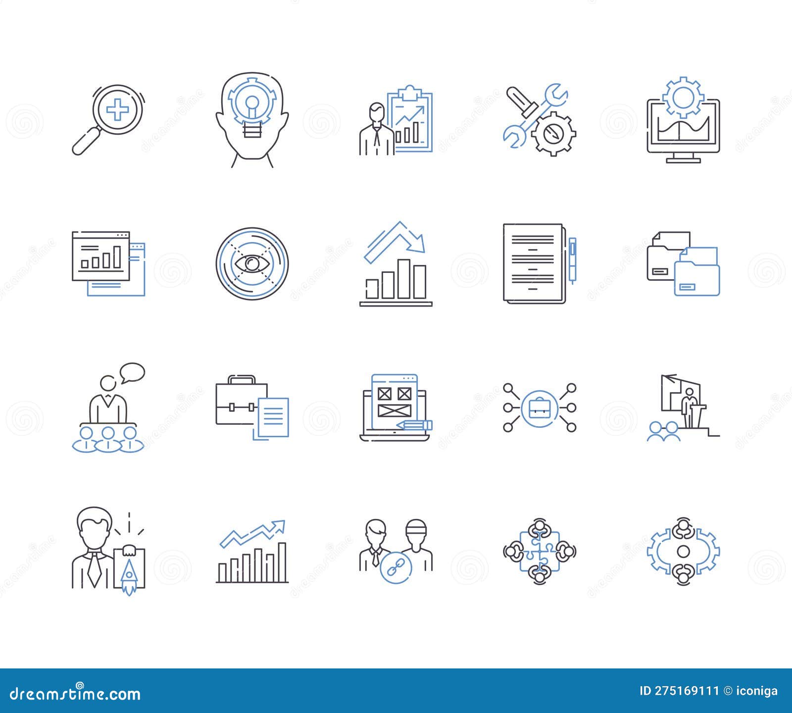 Department Workflow Outline Icons Collection Department Workflow