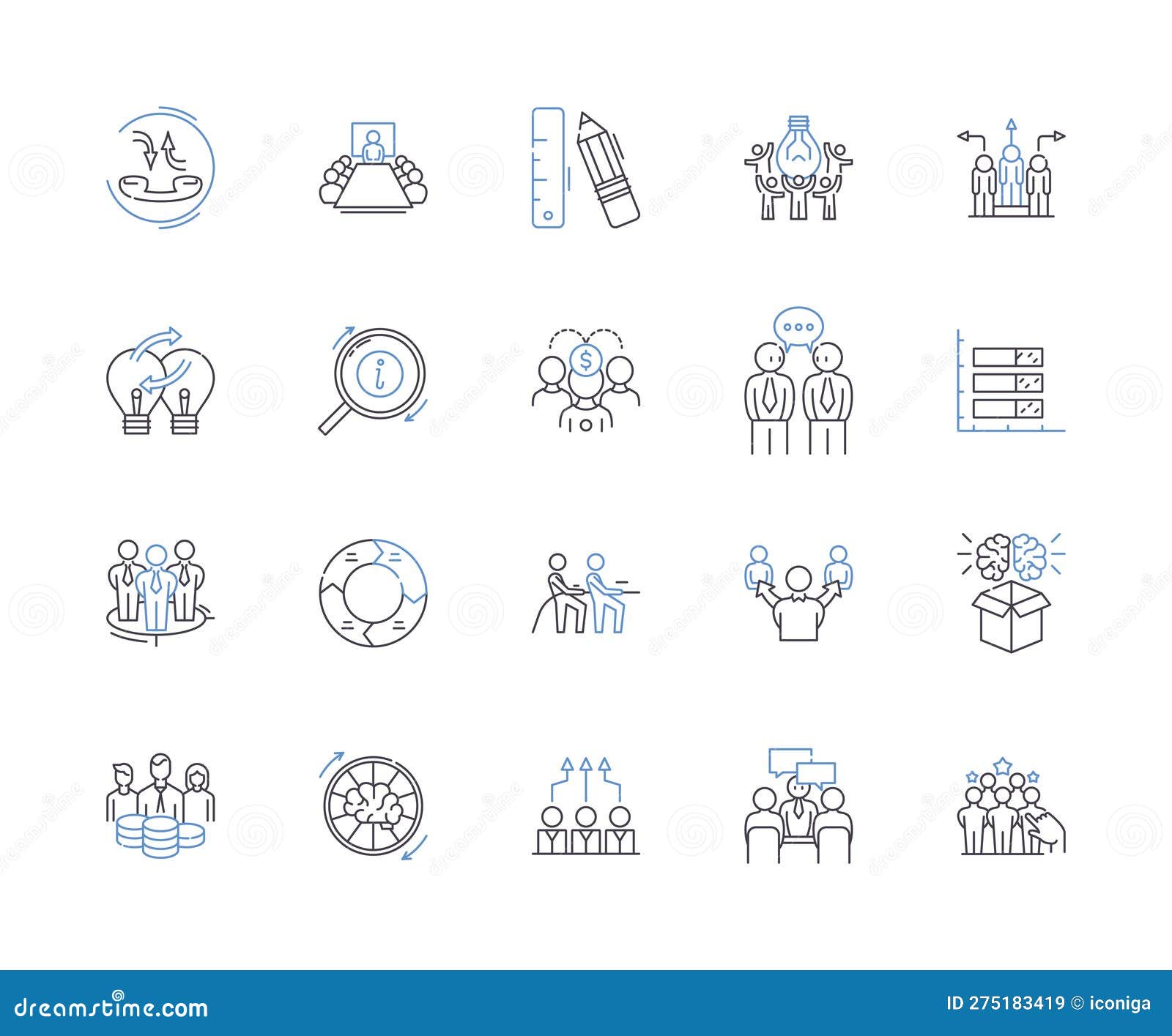 Department Workflow Outline Icons Collection Department Workflow