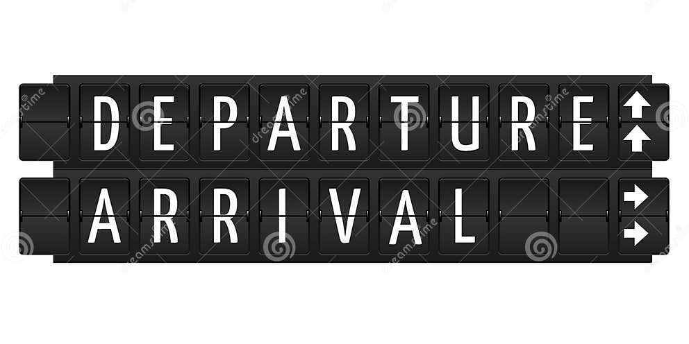 Departure and arrival text stock illustration. Illustration of symbols ...