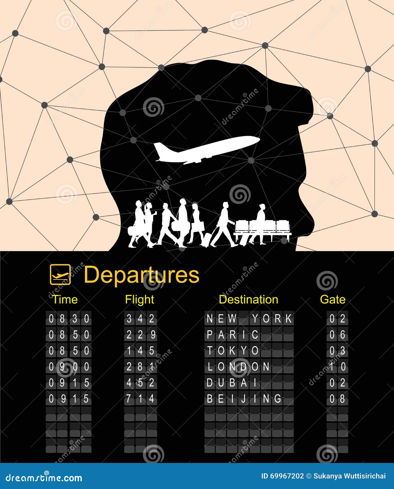 Departure Boarding with Abstract Background Stock Vector - Illustration ...