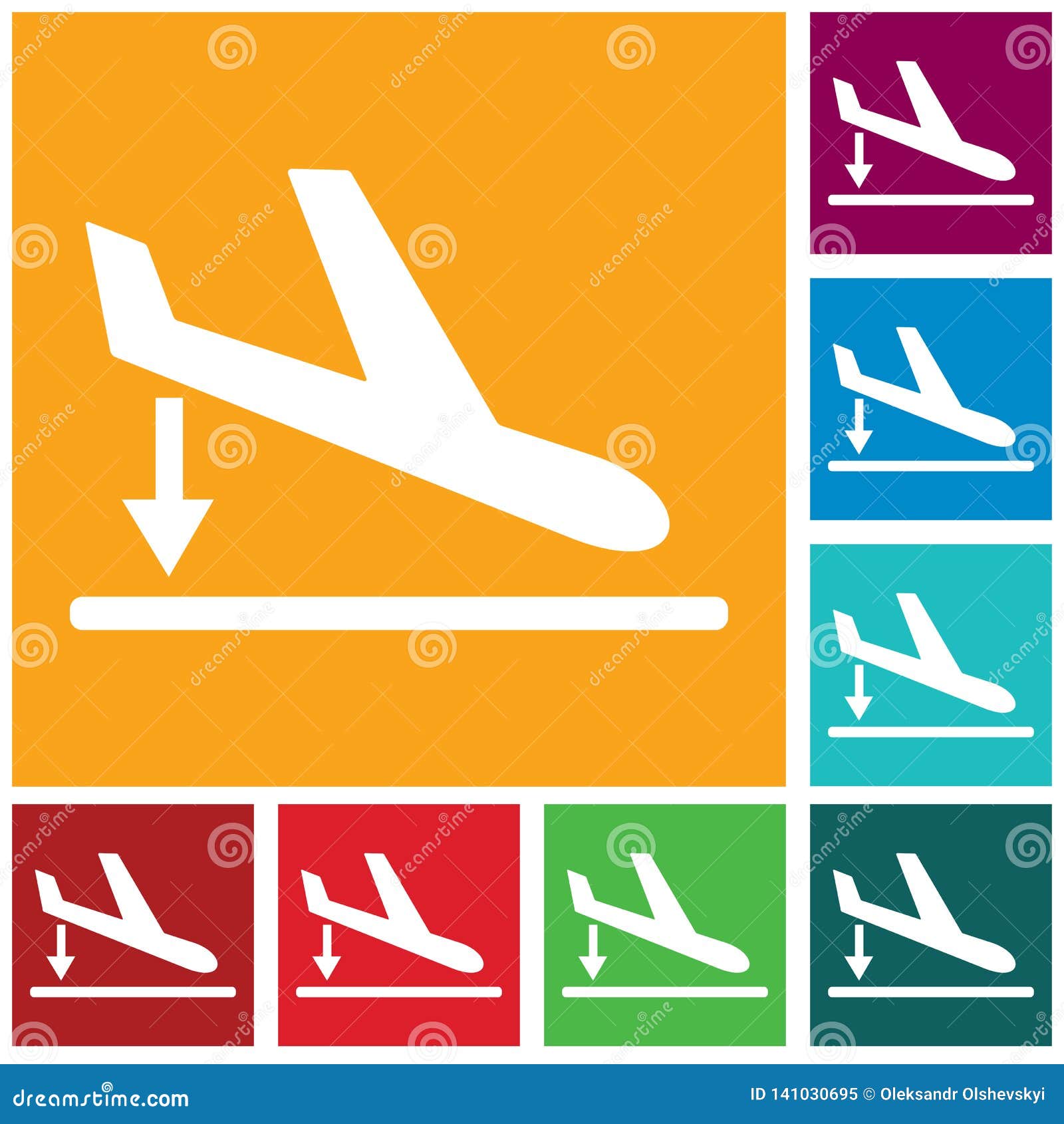 Departure Landing Plane Icon Simple Stock Vector - Illustration of ...