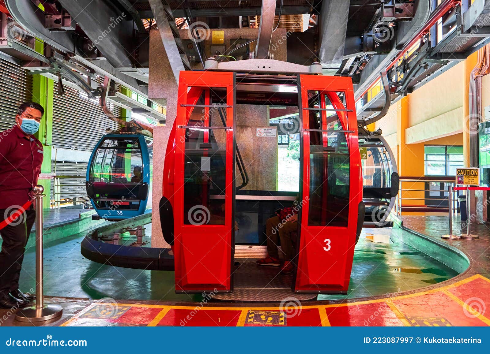 The Departure Point of the Cable Car in the Amusement Park Editorial ...