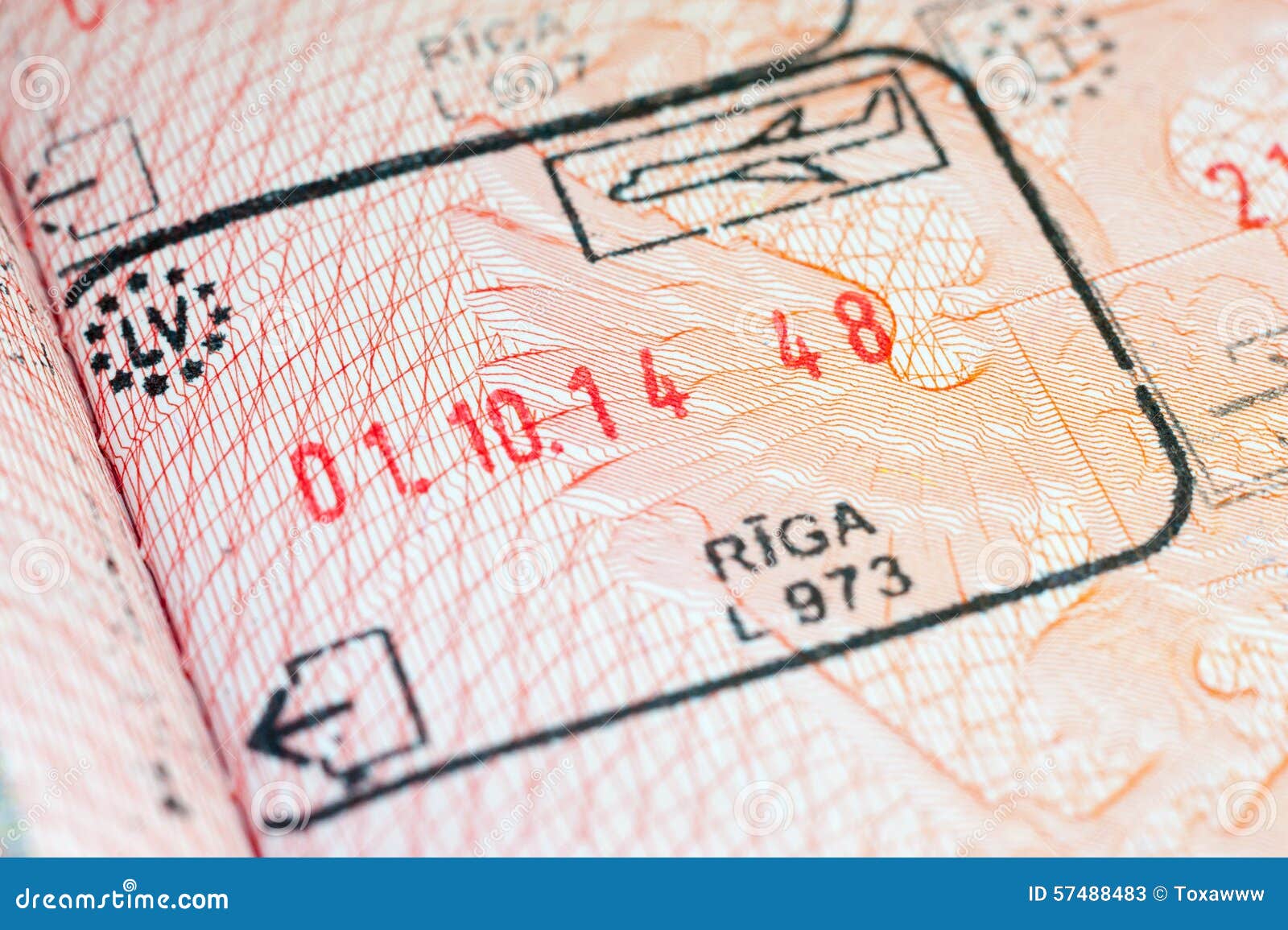 Departure stamp editorial stock photo. Image of immigration - 57488483