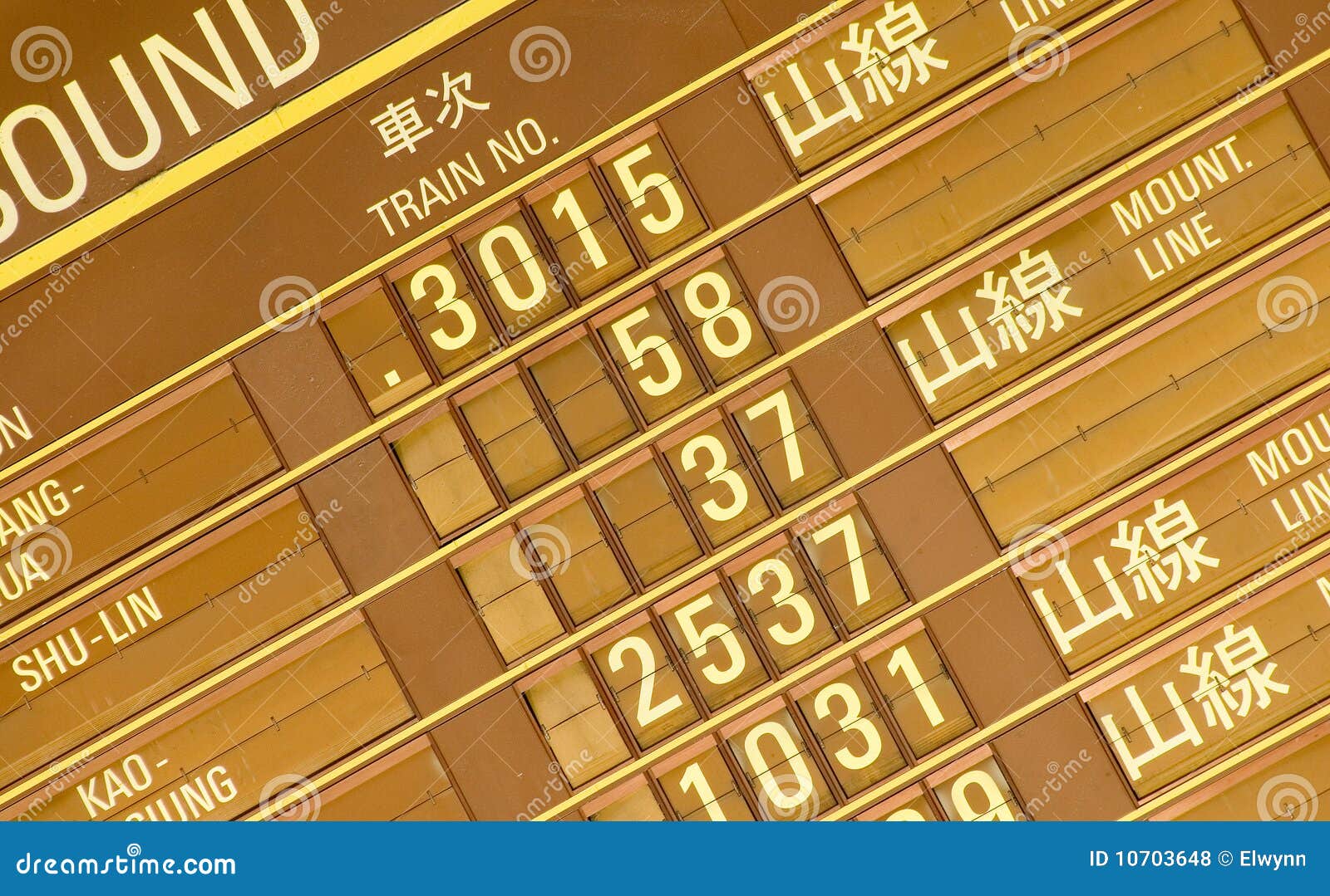 Departure Timetable of Train in Taiwan Stock Photo - Image of billboard ...