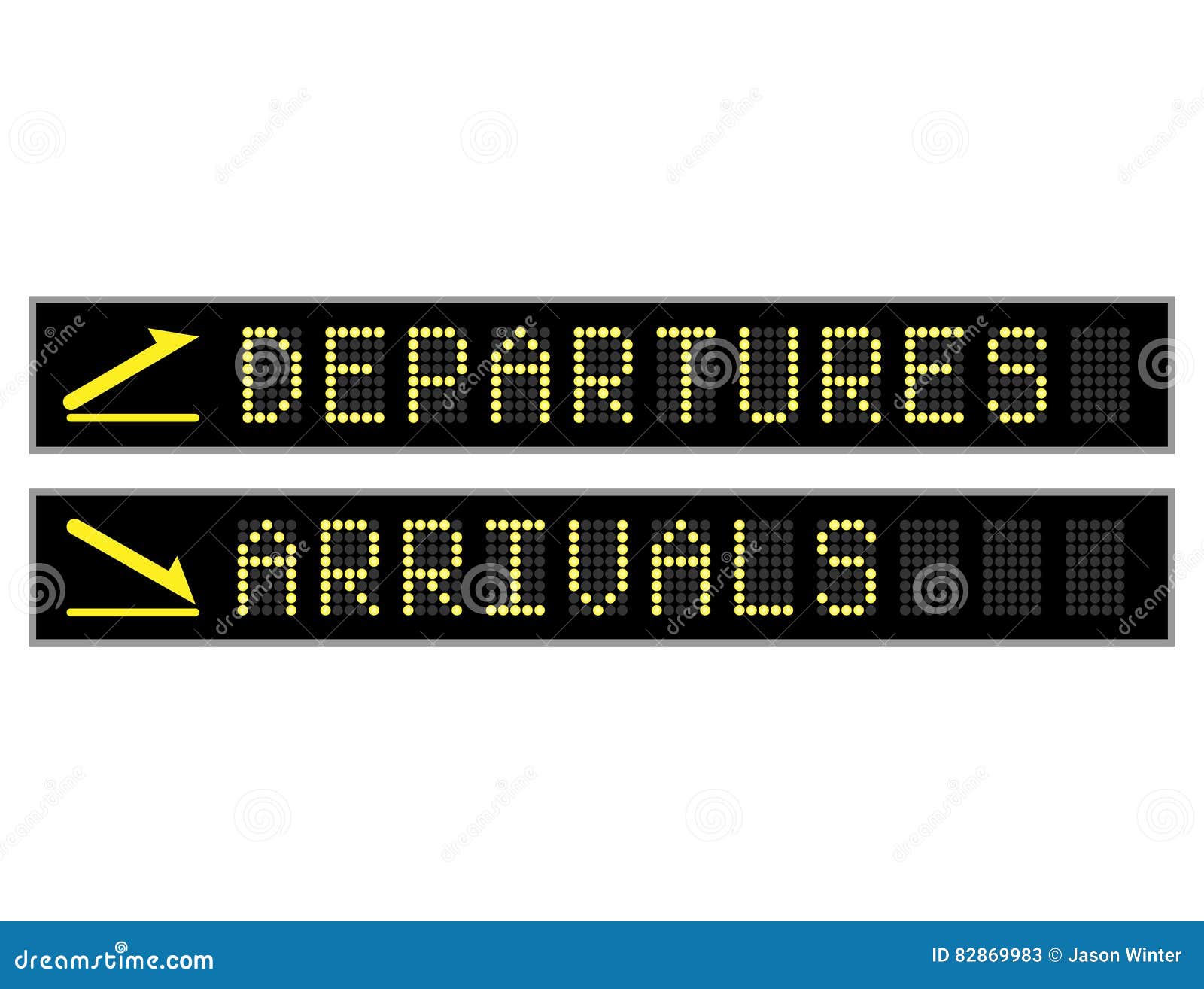 Departures Arrivals Led Signs Stock Vector - Illustration of aeroplane ...