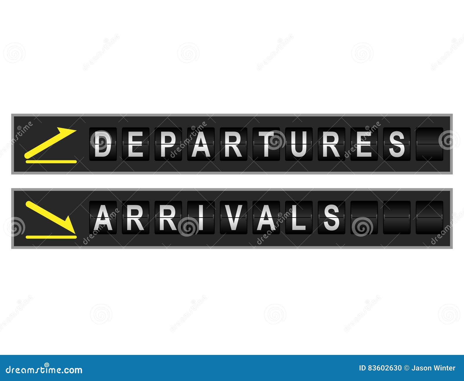 Departures, Arrivals And Baggage Sign. Airport Sign. Vector On Isolated ...