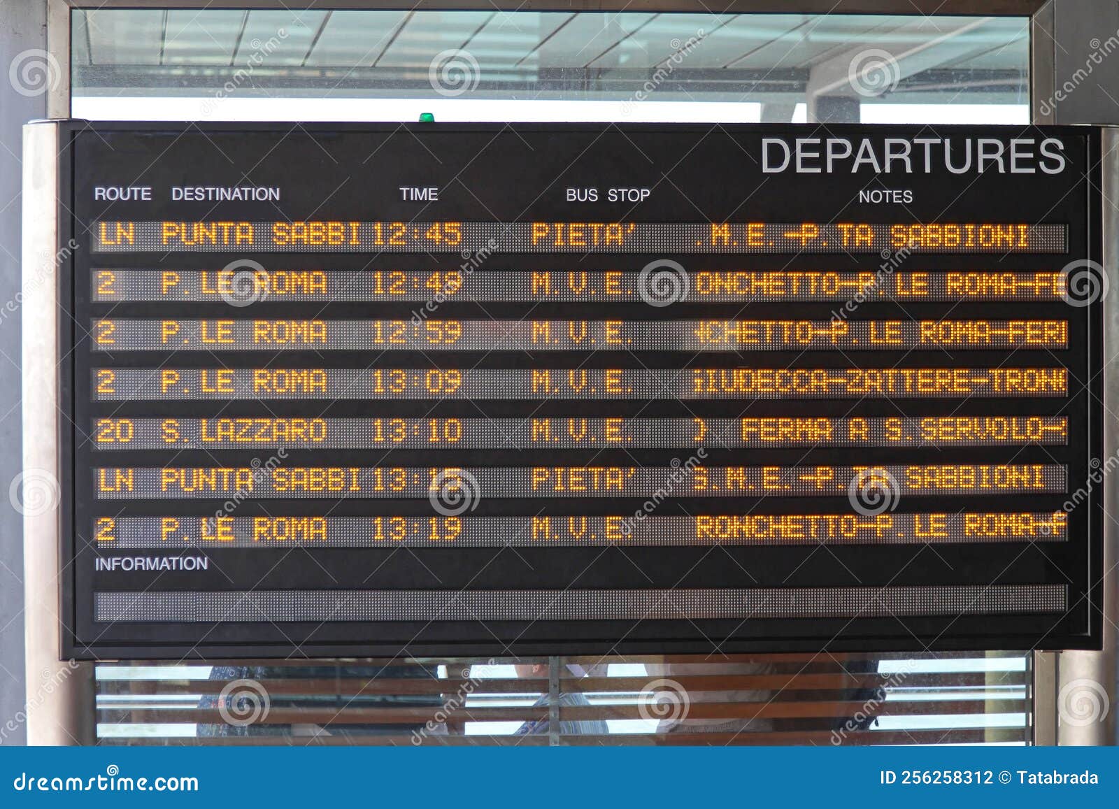 Departures Information Board Stock Photo - Image of info, stop: 256258312