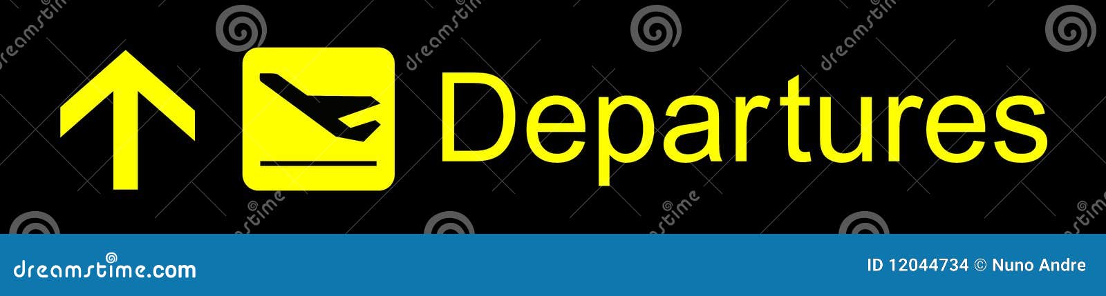 Departures Sign stock illustration. Illustration of airline - 12044734
