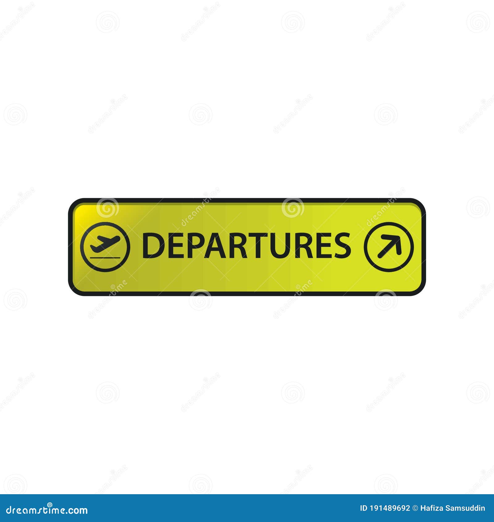 Departures signage. stock vector. Illustration of sign - 191489692