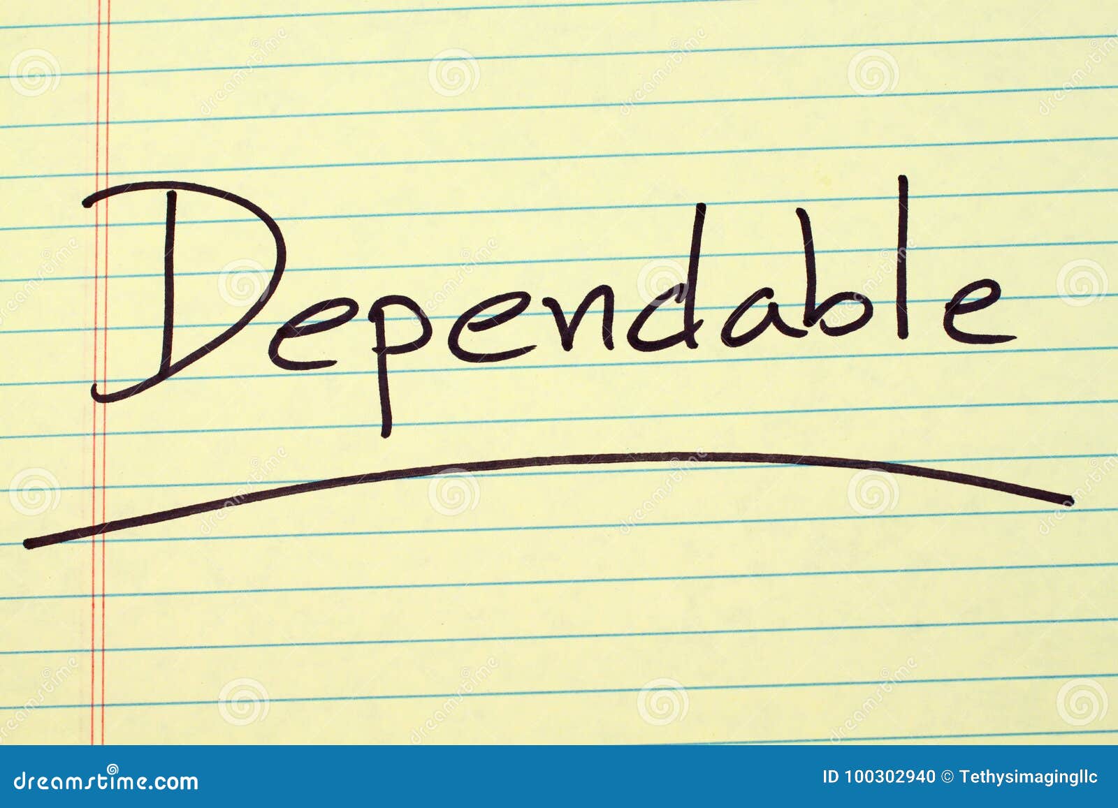 Dependable on a Yellow Legal Pad Stock Photo - Image of notes, concept ...