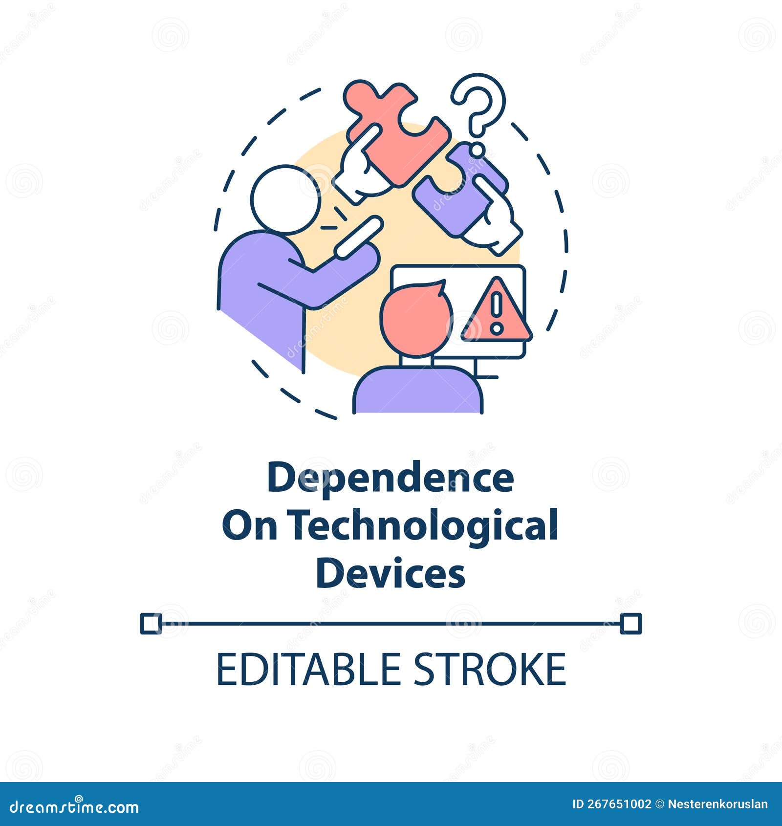 Dependence on Technological Devices Concept Icon Stock Vector ...