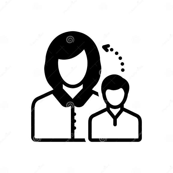 Black Solid Icon for Dependent, Incumbent and Based Stock Vector ...