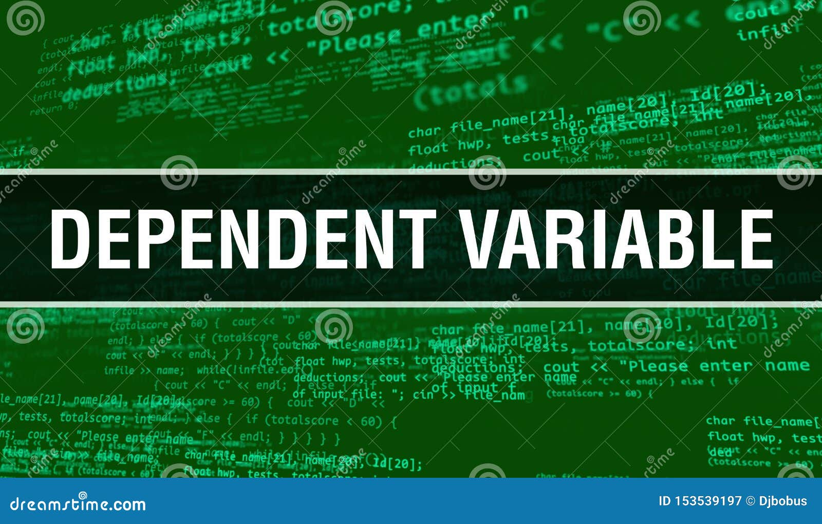 Dependent Variable Text Written on Programming Code Abstract Technology ...