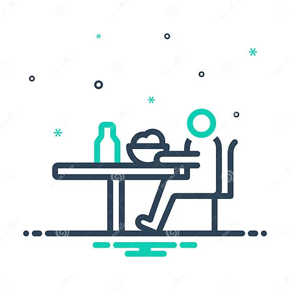 Mix Icon for Depending, Self Depend and Dining Stock Vector ...