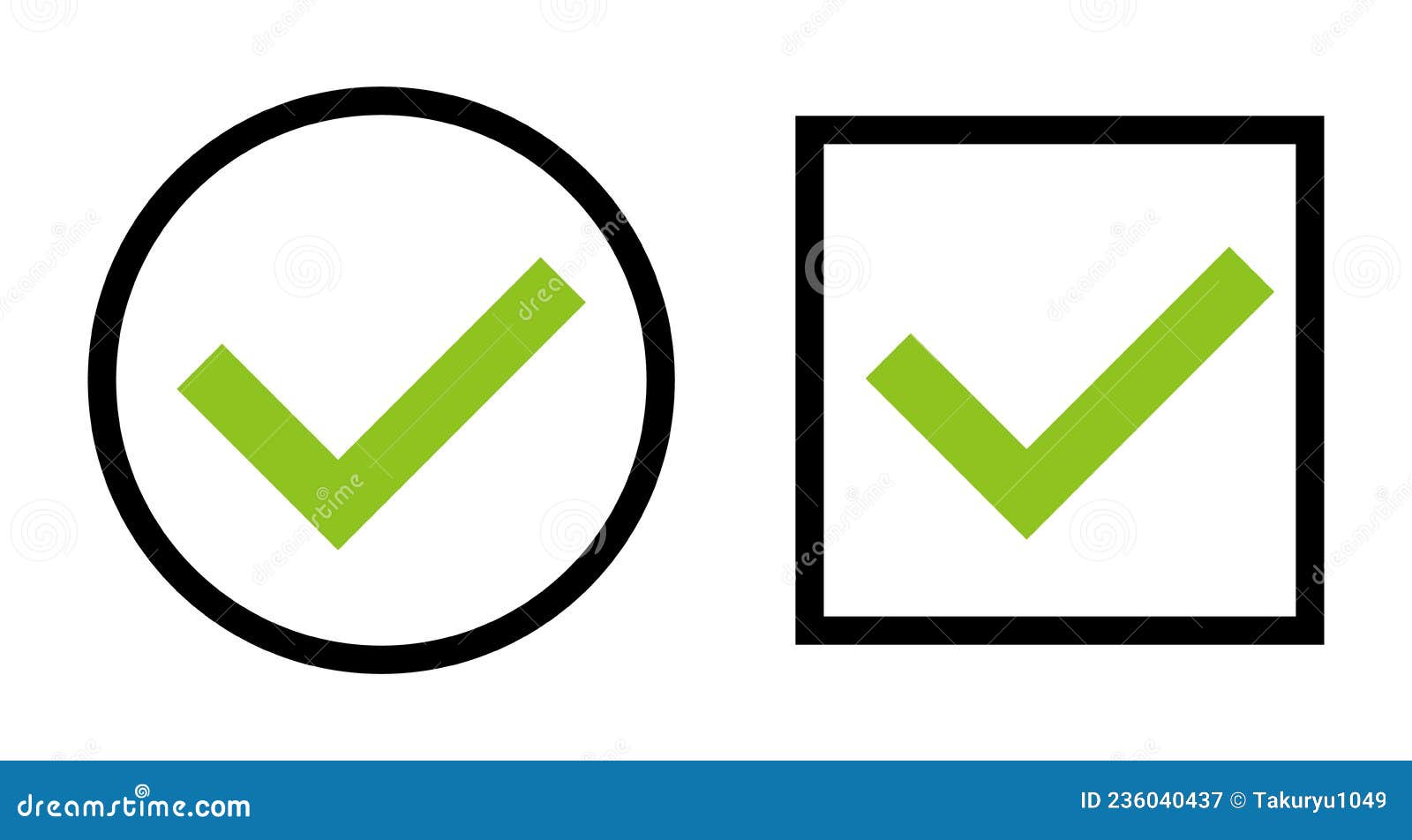 Round Check Icon and Square Check Box Icon.Vector. Stock Illustration ...