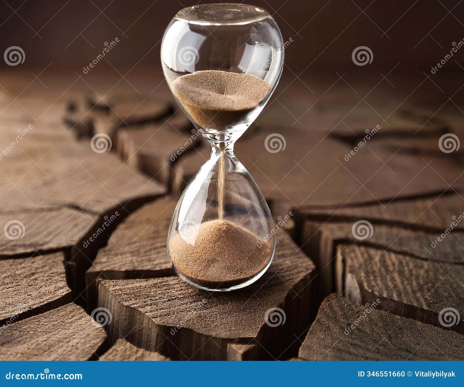 Depict a Cracked Hourglass with Its Sand Forming Multiple Paths ...