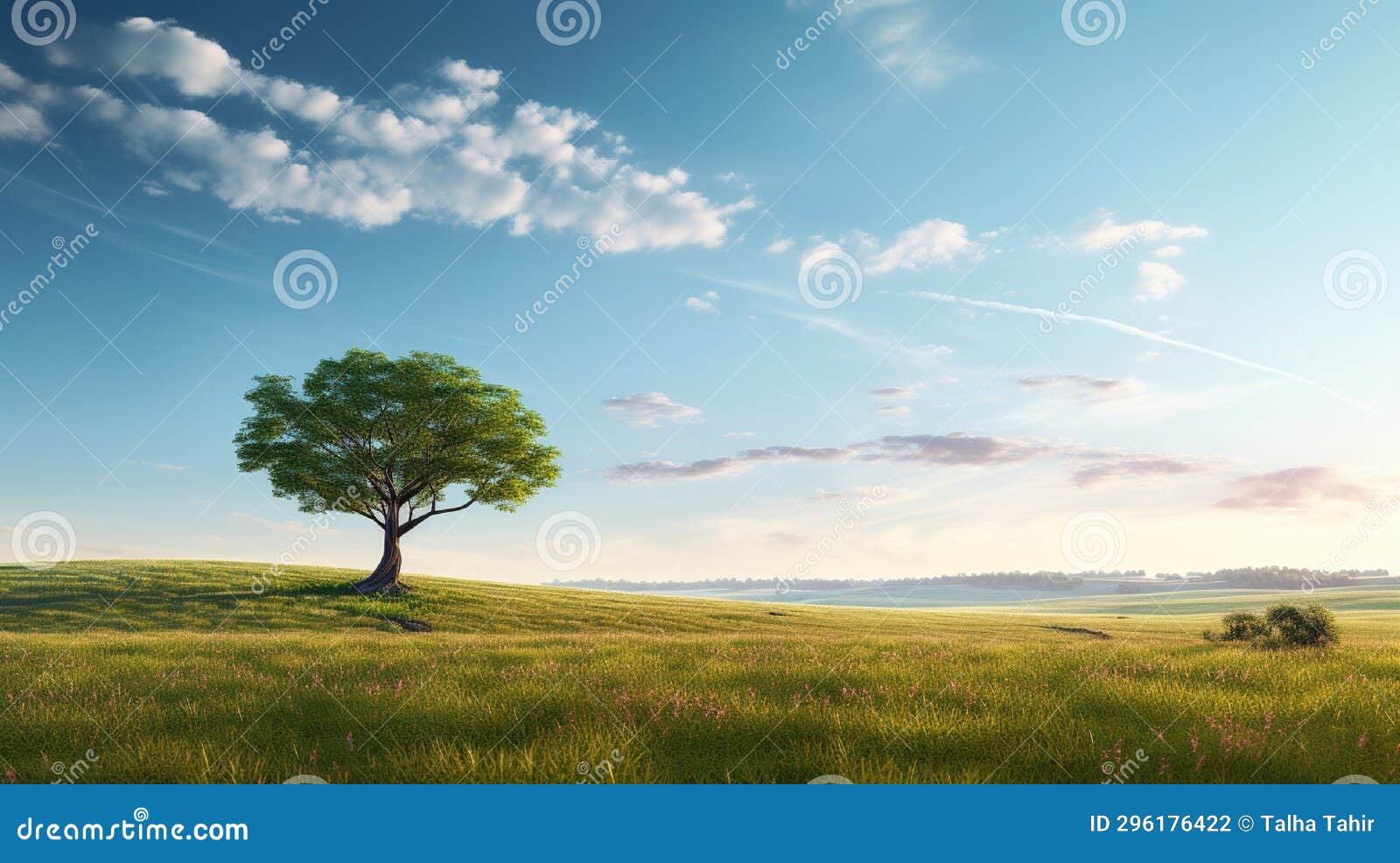 Depict a Lone Tree Standing Tall Stock Illustration - Illustration of ...
