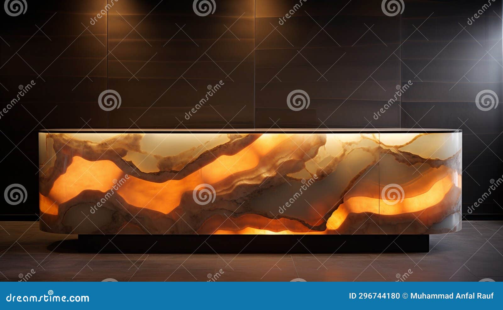 Depict A Reception Area With An Elegant, Sculptural Focal Point, A ...